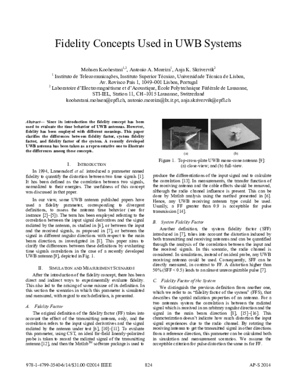 (PDF) Fidelity concepts used in UWB systems
