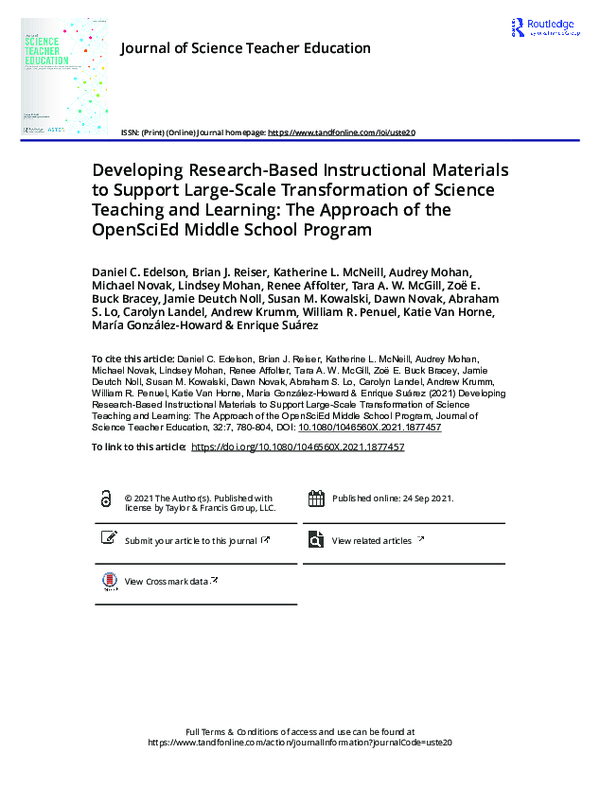 (PDF) Developing Research-Based Instructional Materials to Support Large-Scale Transformation of ...
