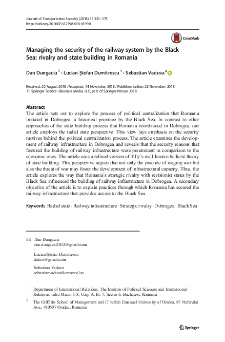 (PDF) Managing the security of the railway system by the Black Sea ...