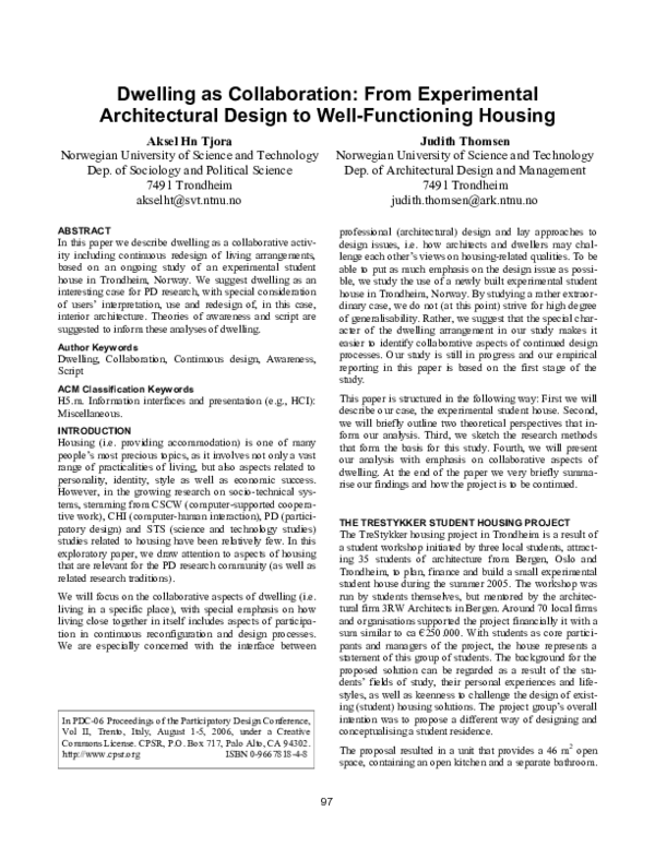 (PDF) Dwelling as Collaboration: From Experimental Architectural Design ...
