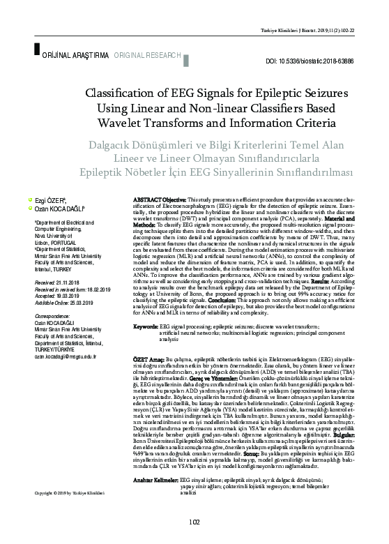 (PDF) Wavelet Based Classification of Epileptic Seizures in EEG Signals