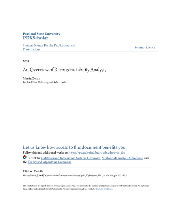 (PDF) An overview of reconstructability analysis