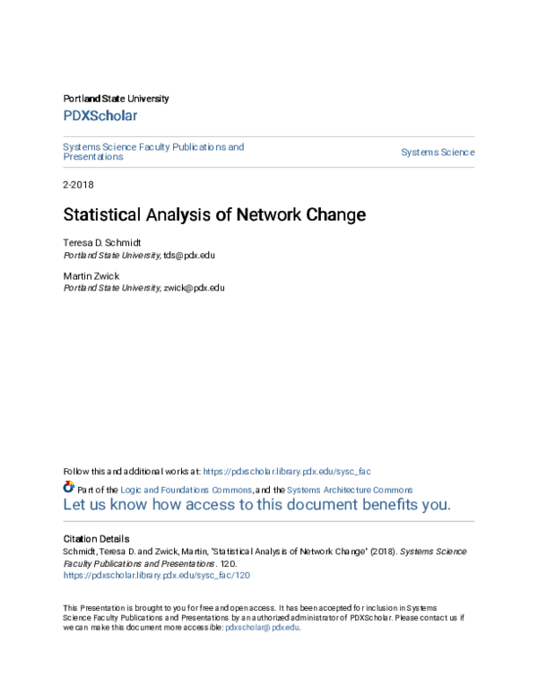 (PDF) Statistical Analysis of Network Change