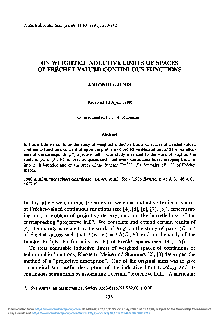 (PDF) On weighted inductive limits of spaces of Fréchet-valued continuous functions