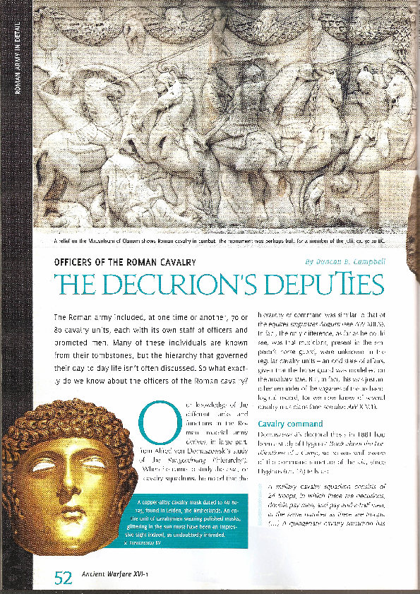 (PDF) The Roman Army in Detail: The Decurion's Deputies - officers of ...