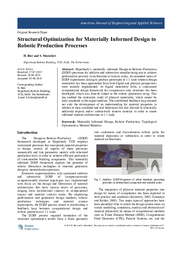 (PDF) Structural Optimization for Materially Informed Design to Robotic Production Processes ...