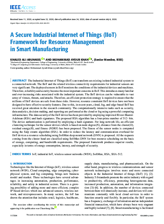 (PDF) A Secure Industrial Internet of Things (IIoT) Framework for Resource Management in Smart ...