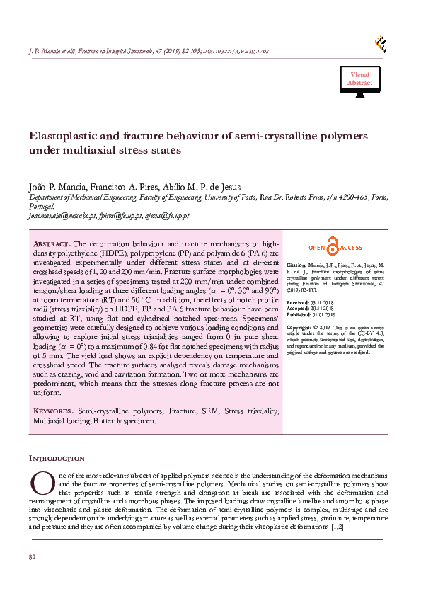 (PDF) Elastoplastic and fracture behaviour of semi-crystalline polymers ...