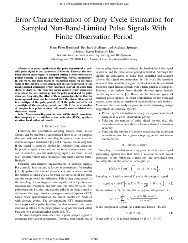 (PDF) Error characterization of duty cycle estimation for sampled non-band-limited pulse signals ...