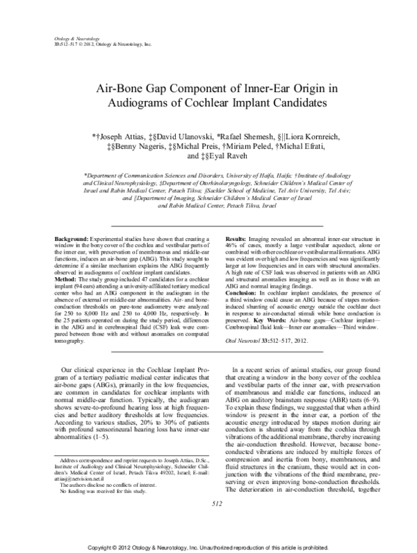 (PDF) Air-bone gap component of inner-ear origin in audiograms of ...
