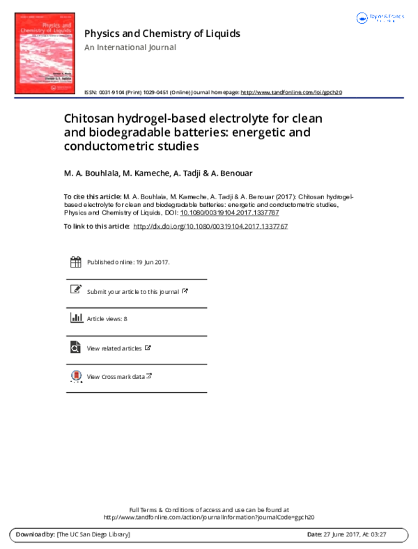(PDF) Chitosan hydrogel-based electrolyte for clean and biodegradable ...