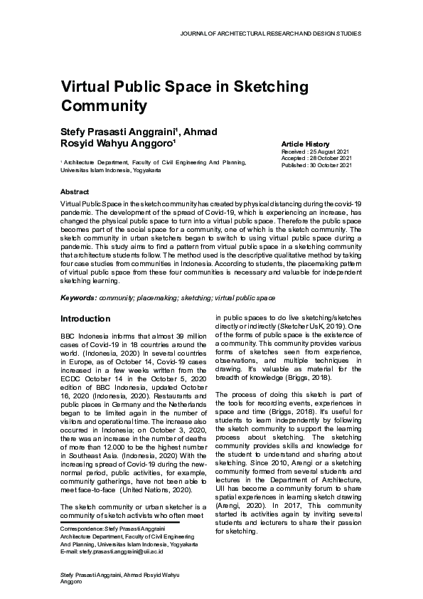 (PDF) Virtual Public Space in Sketching Community