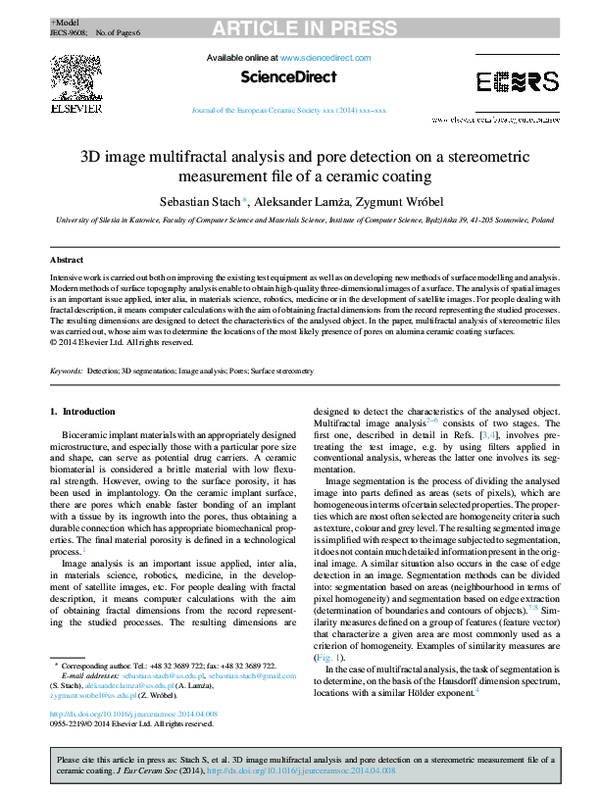 (PDF) 3D image multifractal analysis and pore detection on a ...