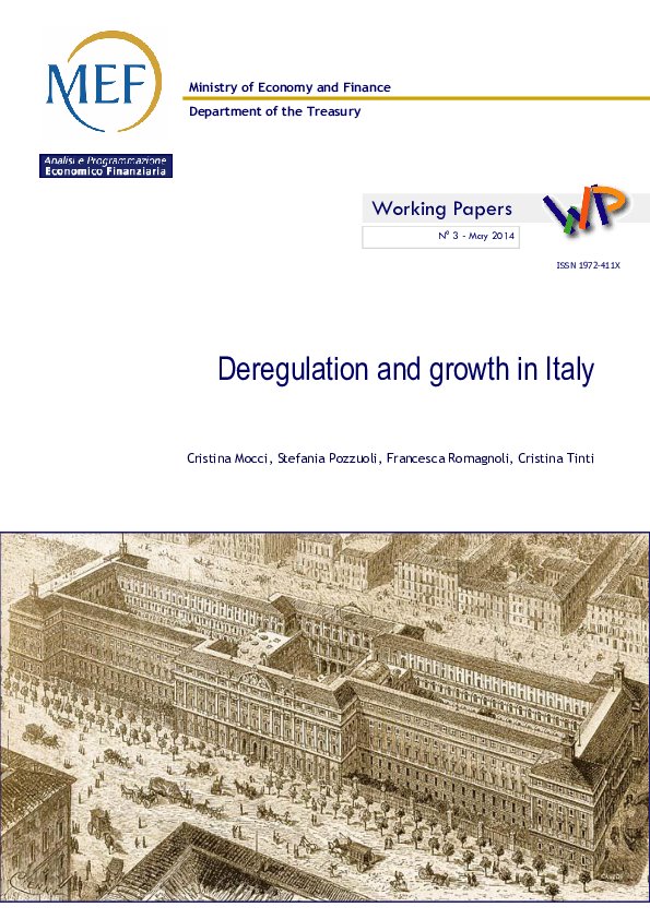 (PDF) Deregulation and Growth in Italy
