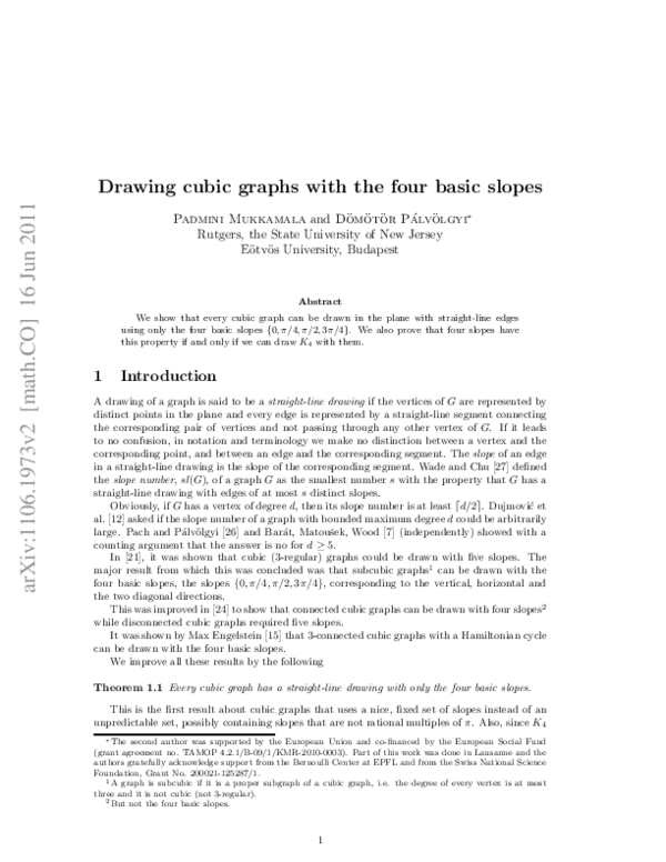 (PDF) Drawing cubic graphs with the four basic slopes | Padmini ...