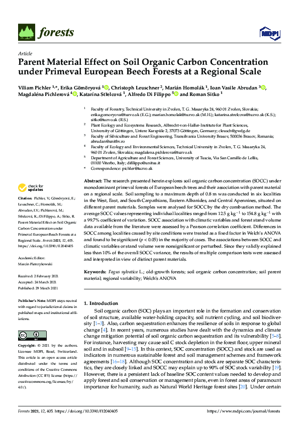 (PDF) Soil Organic Carbon in European Beech Forests