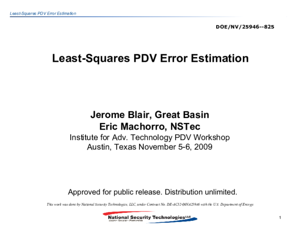 (PDF) Least-Squares PDV Error Estimation