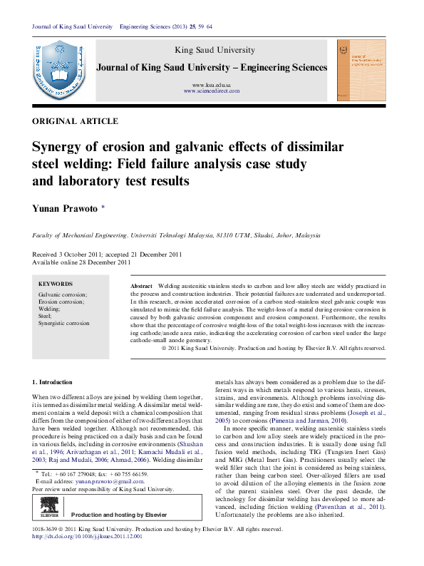 (PDF) Synergy of erosion and galvanic effects of dissimilar steel ...