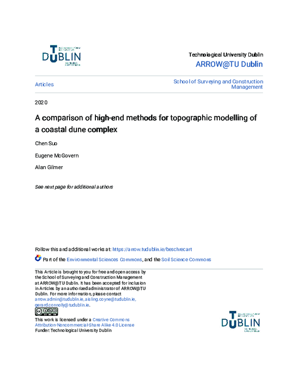 (PDF) A comparison of high-end methods for topographic modelling of a ...