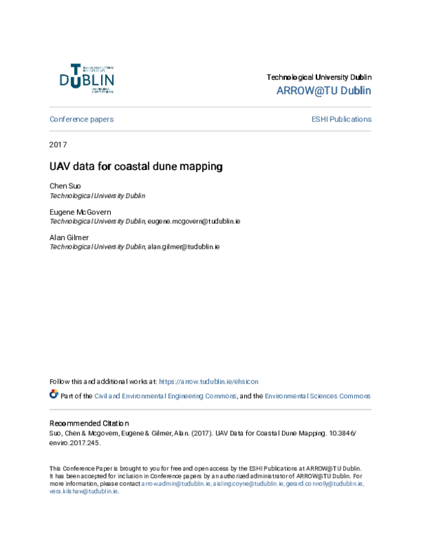 (PDF) UAV Data for Coastal Dune Mapping