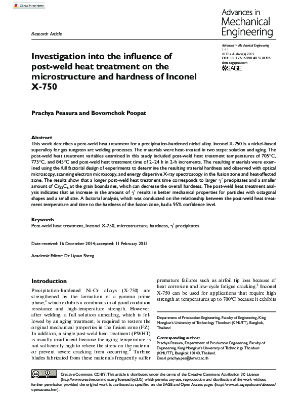 (PDF) Investigation into the influence of post-weld heat treatment on the microstructure and ...