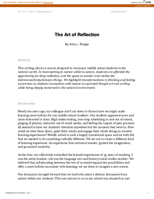 (PDF) The Art of Reflection