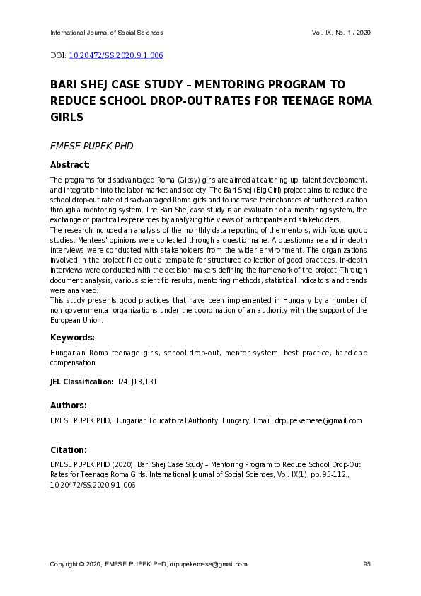 (PDF) Bari Shej Case Study – Mentoring Program to Reduce School Drop ...