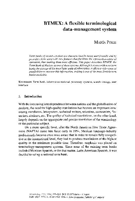 (PDF) Btmex: A flexible terminological data-management system
