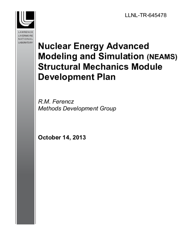 (PDF) Nuclear Energy Advanced Modeling and Simulation (NEAMS ...