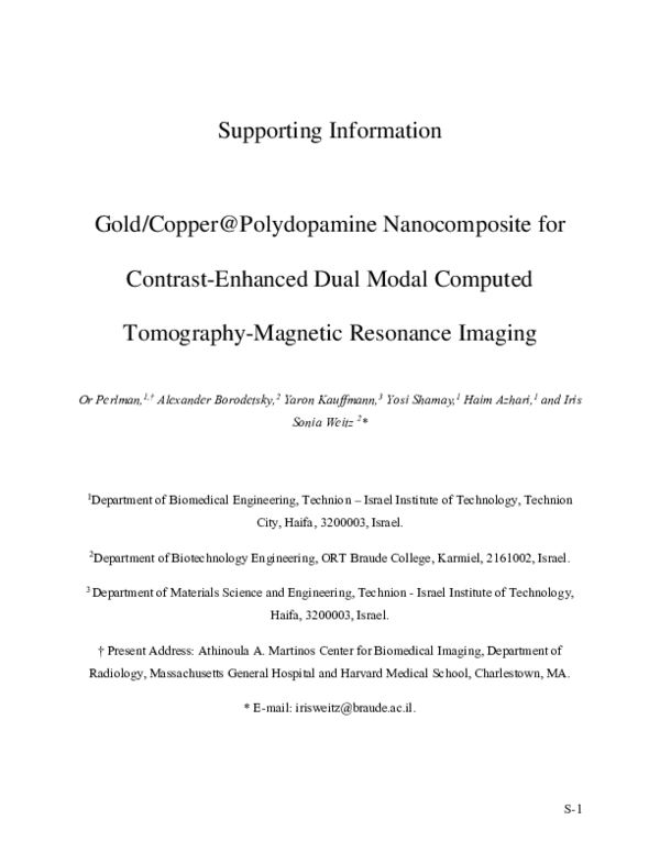 (PDF) Gold/Copper@Polydopamine Nanocomposite for Contrast-Enhanced Dual ...