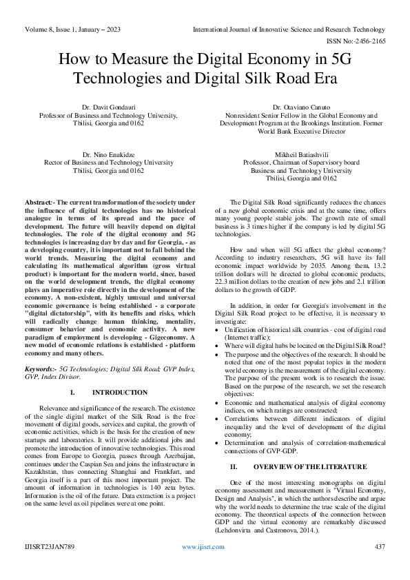 (PDF) How to Measure the Digital Economy in 5G Technologies and Digital ...