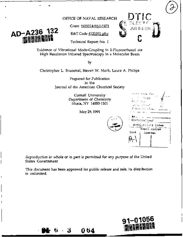 (PDF) Evidence of vibrational mode coupling in 2-fluoroethanol via high ...