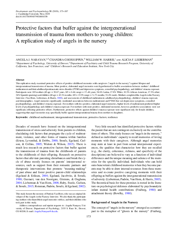 (PDF) Protective factors that buffer against the intergenerational ...