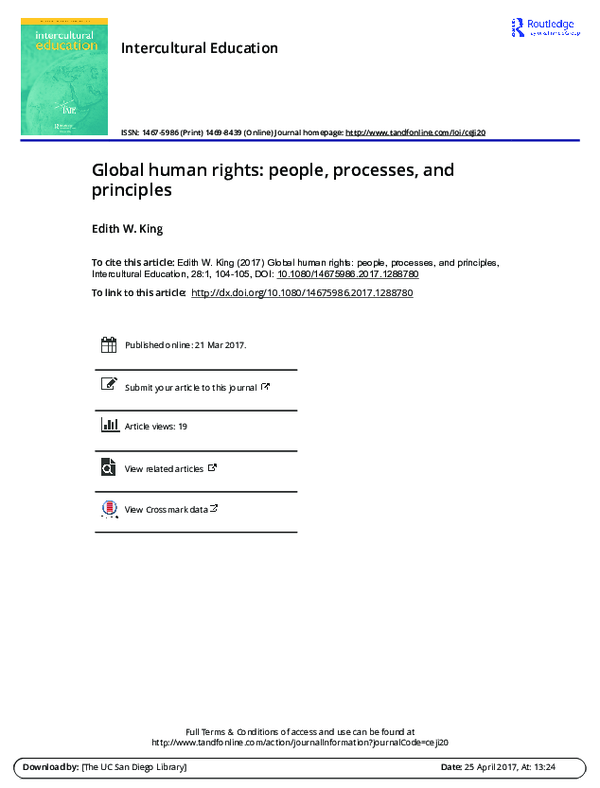 (PDF) Global Human Rights: People, Processes, and Principles