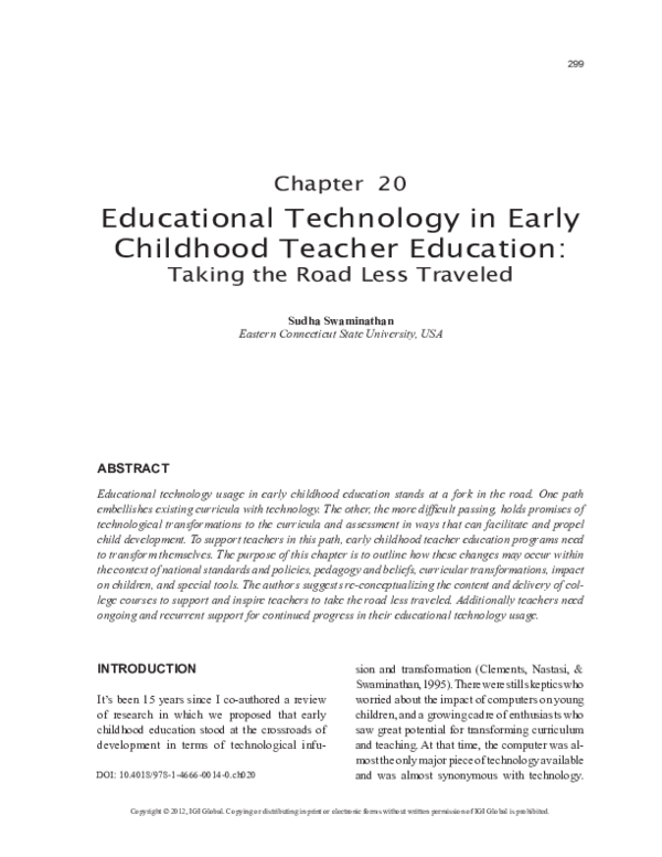 (PDF) Educational Technology in Early Childhood Teacher Education