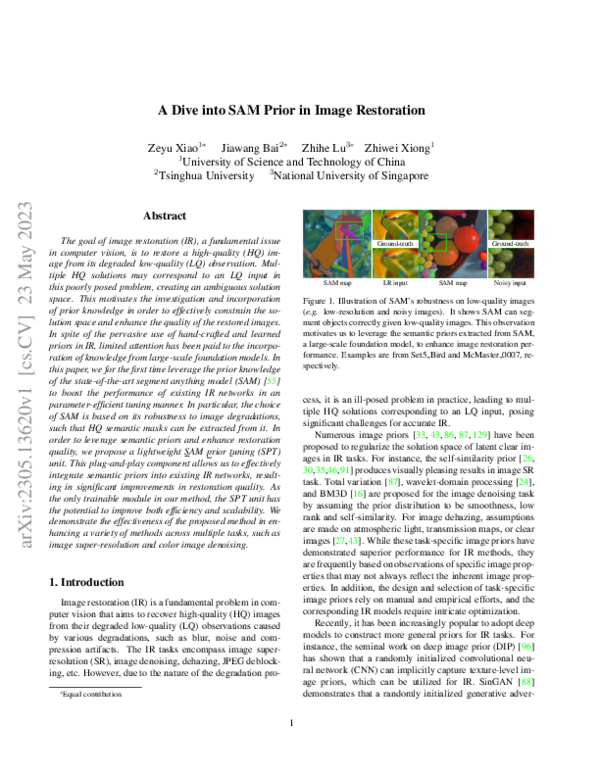 (PDF) A Dive into SAM Prior in Image Restoration
