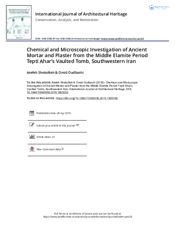 (PDF) Chemical and Microscopic Investigation of Ancient Mortar and ...