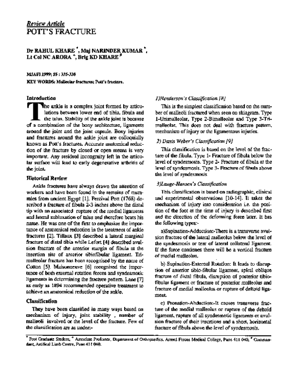 (PDF) Pott's Fracture