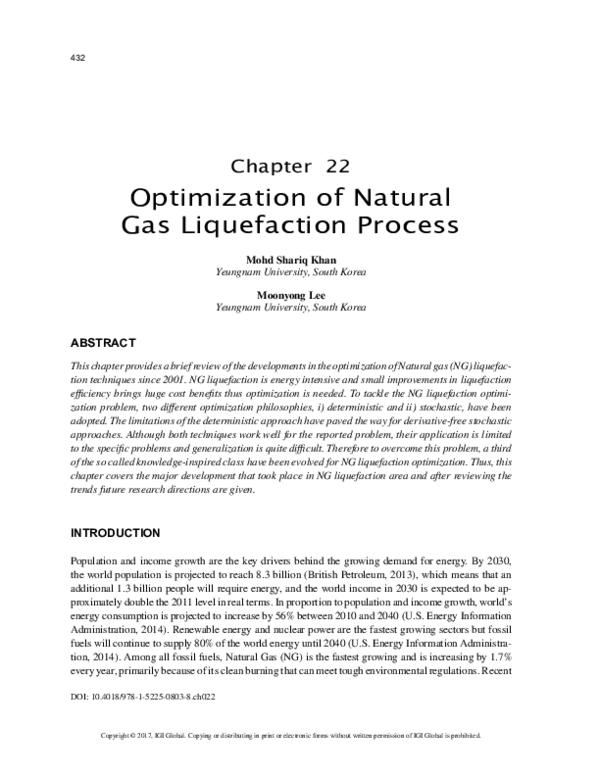 (PDF) Optimization of Natural Gas Liquefaction Process