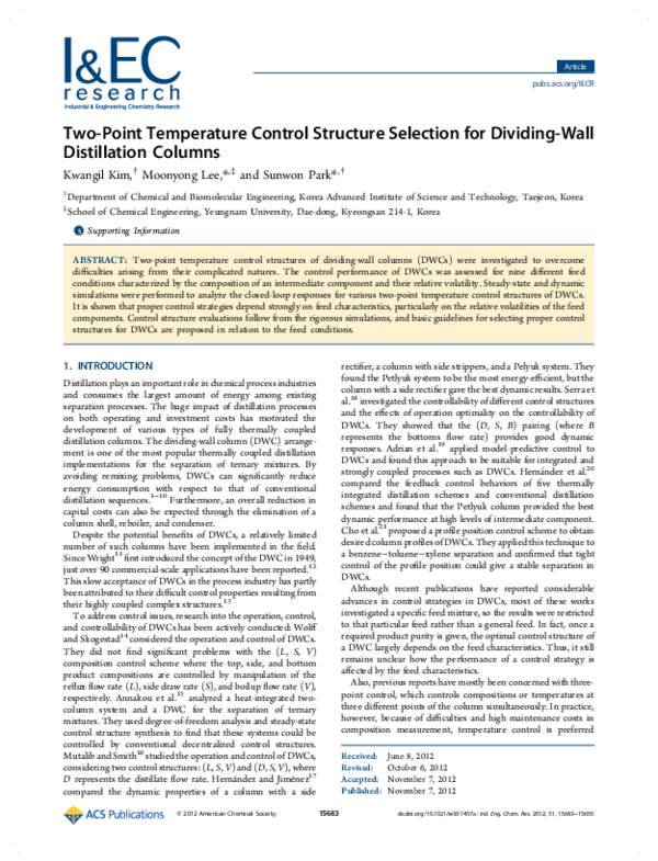 (PDF) Two-Point Temperature Control Structure Selection for Dividing ...
