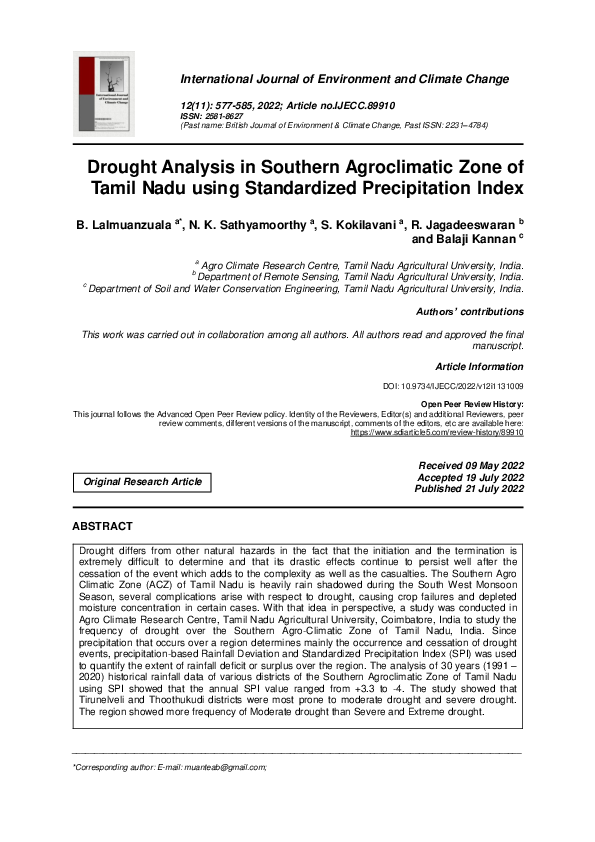 (PDF) Drought Analysis in Southern Agroclimatic Zone of Tamil Nadu using Standardized ...