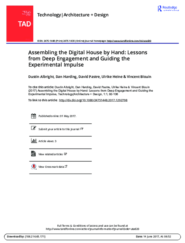 (PDF) Assembling the Digital House by Hand: Lessons from Deep Engagement and Guiding the ...