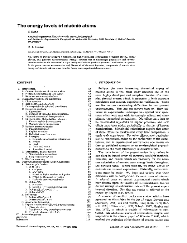 (PDF) The energy levels of muonic atoms | George Rinker - Academia.edu