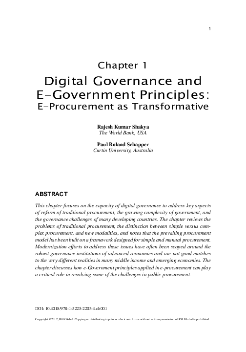 (PDF) Digital Governance and E-Government Principles