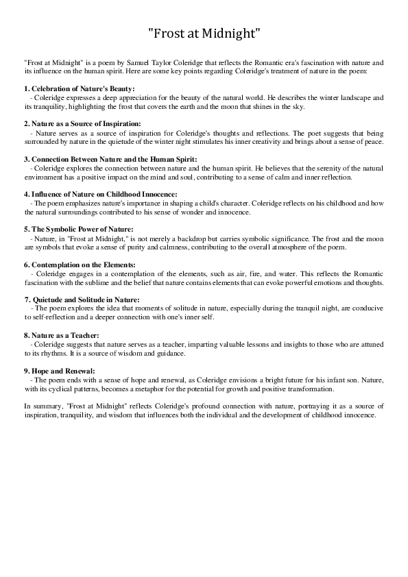 (PDF) Frost at Midnight