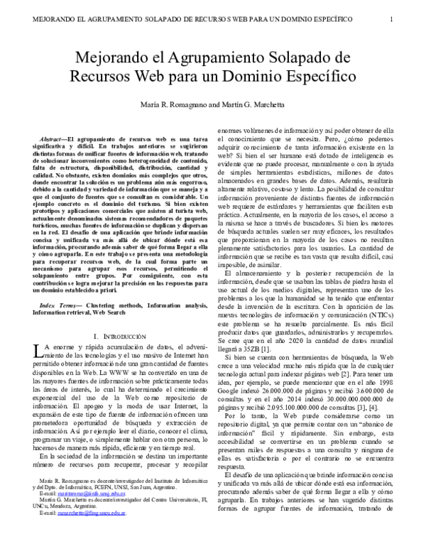 (PDF) Mejorando el agrupamiento solapado de recursos web para un ...