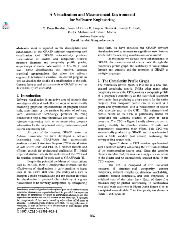 (PDF) A visualization and measurement environment for software engineering