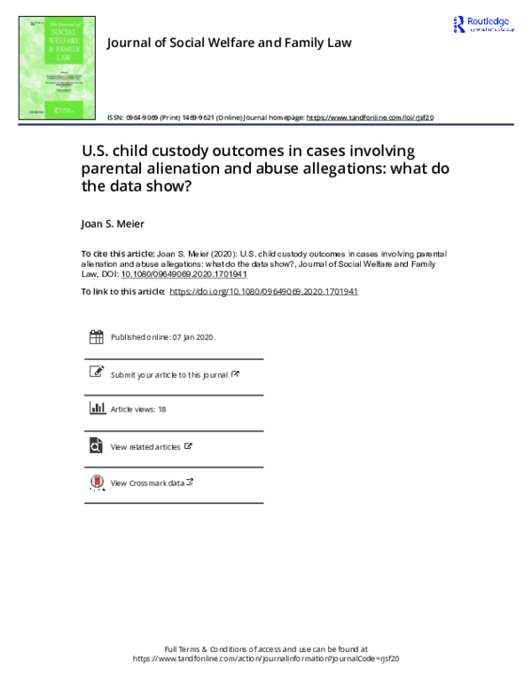 (PDF) U.S. child custody outcomes in cases involving parental ...