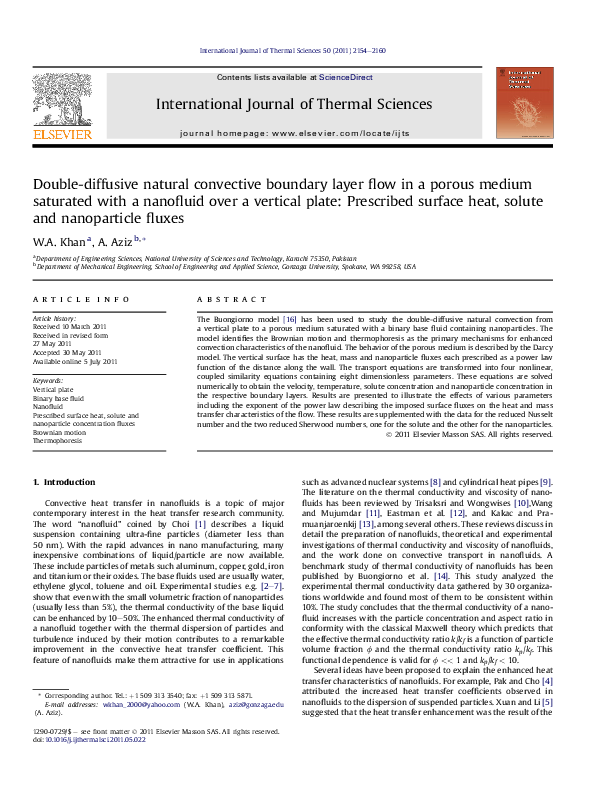 (PDF) Double-diffusive natural convective boundary layer flow in a porous medium saturated with ...