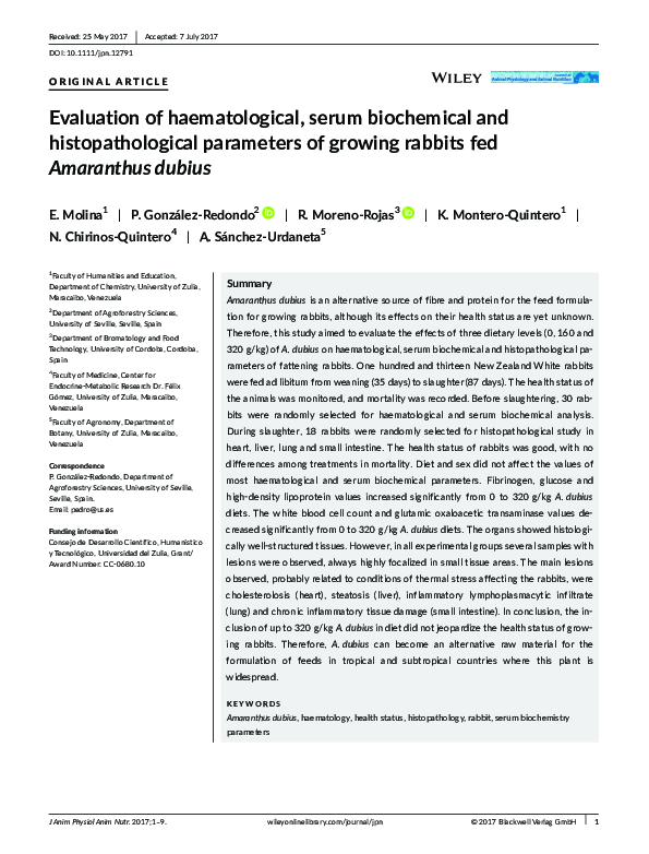 (PDF) Evaluation of haematological, serum biochemical and oxidative stress parameters in cattle ...